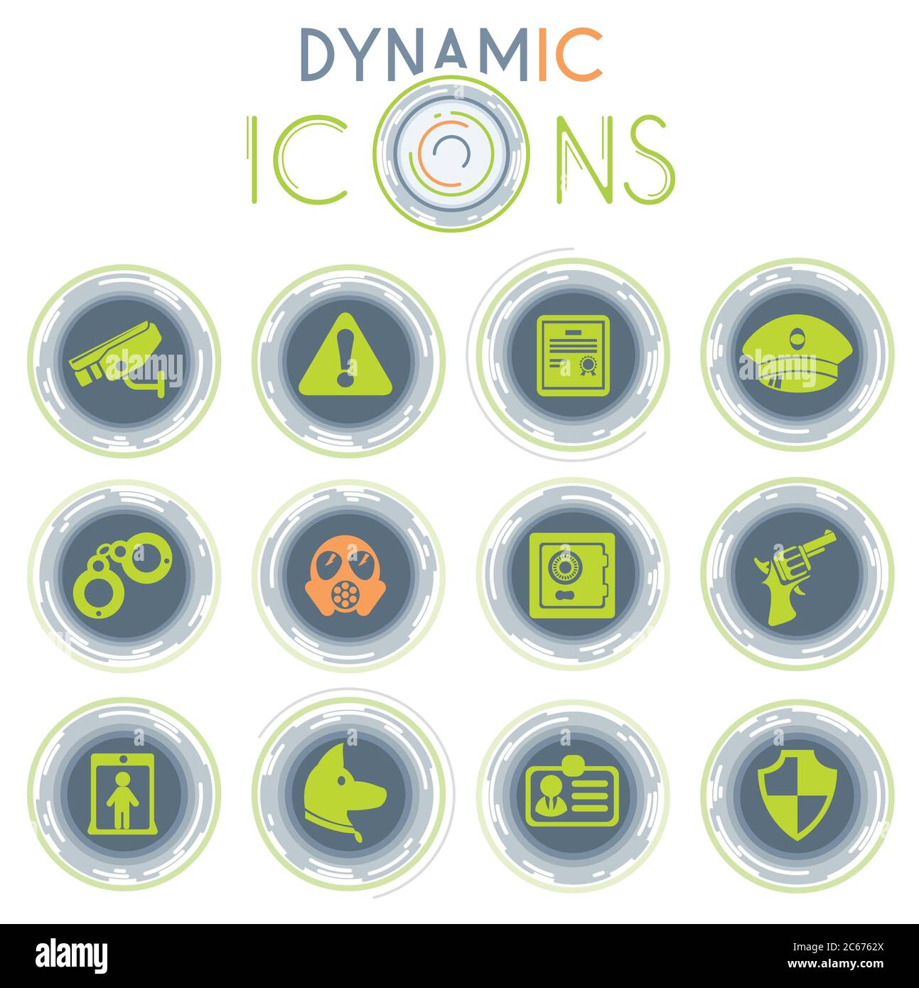 Security dynamic icons Stock Vector Image & Art - Alamy