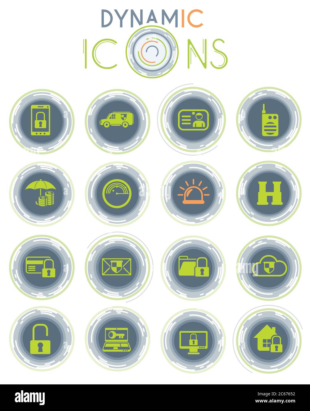security dynamic icons Stock Vector Image & Art - Alamy