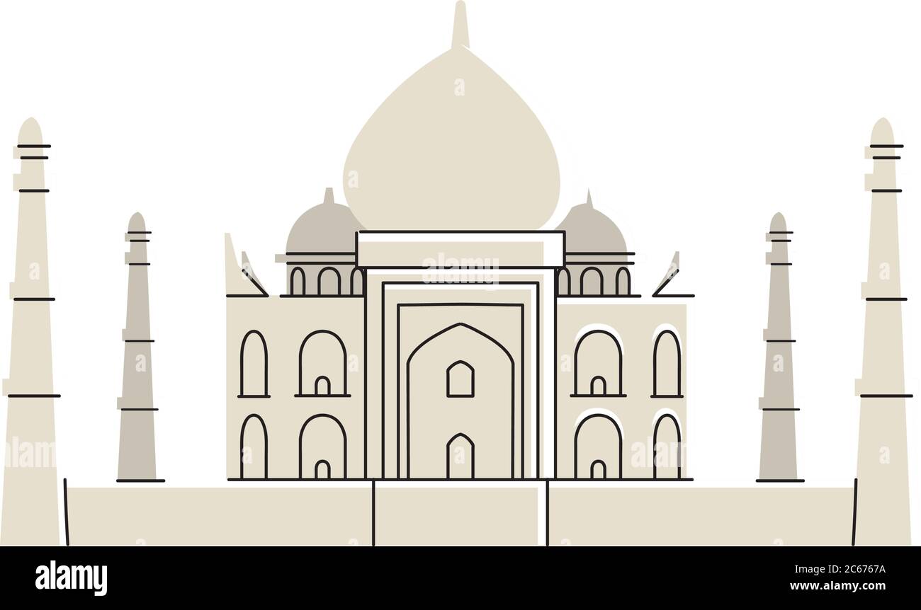 famous temples and monuments of india vector illustration design Stock ...
