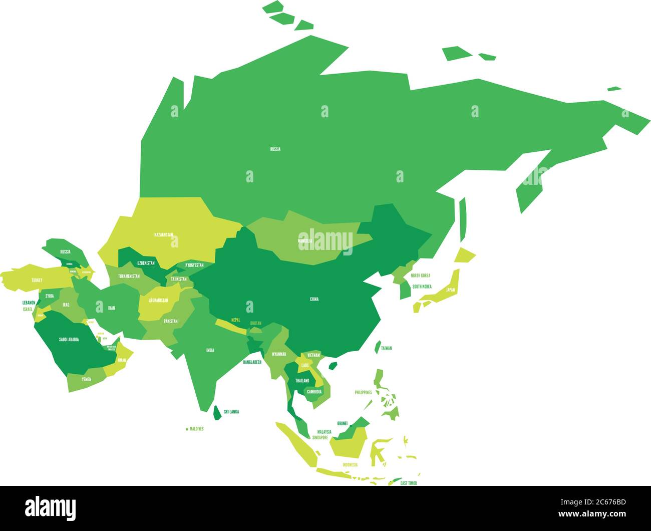Very simplified vector infographical political map of Asia Stock Vector ...