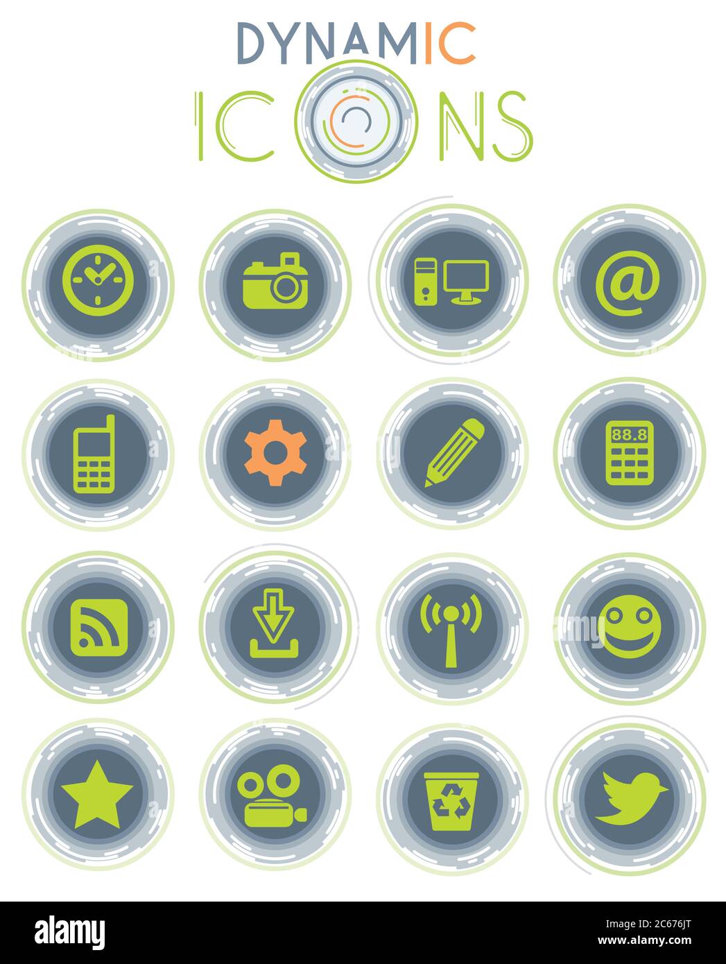 social media dynamic icons Stock Vector Image & Art - Alamy