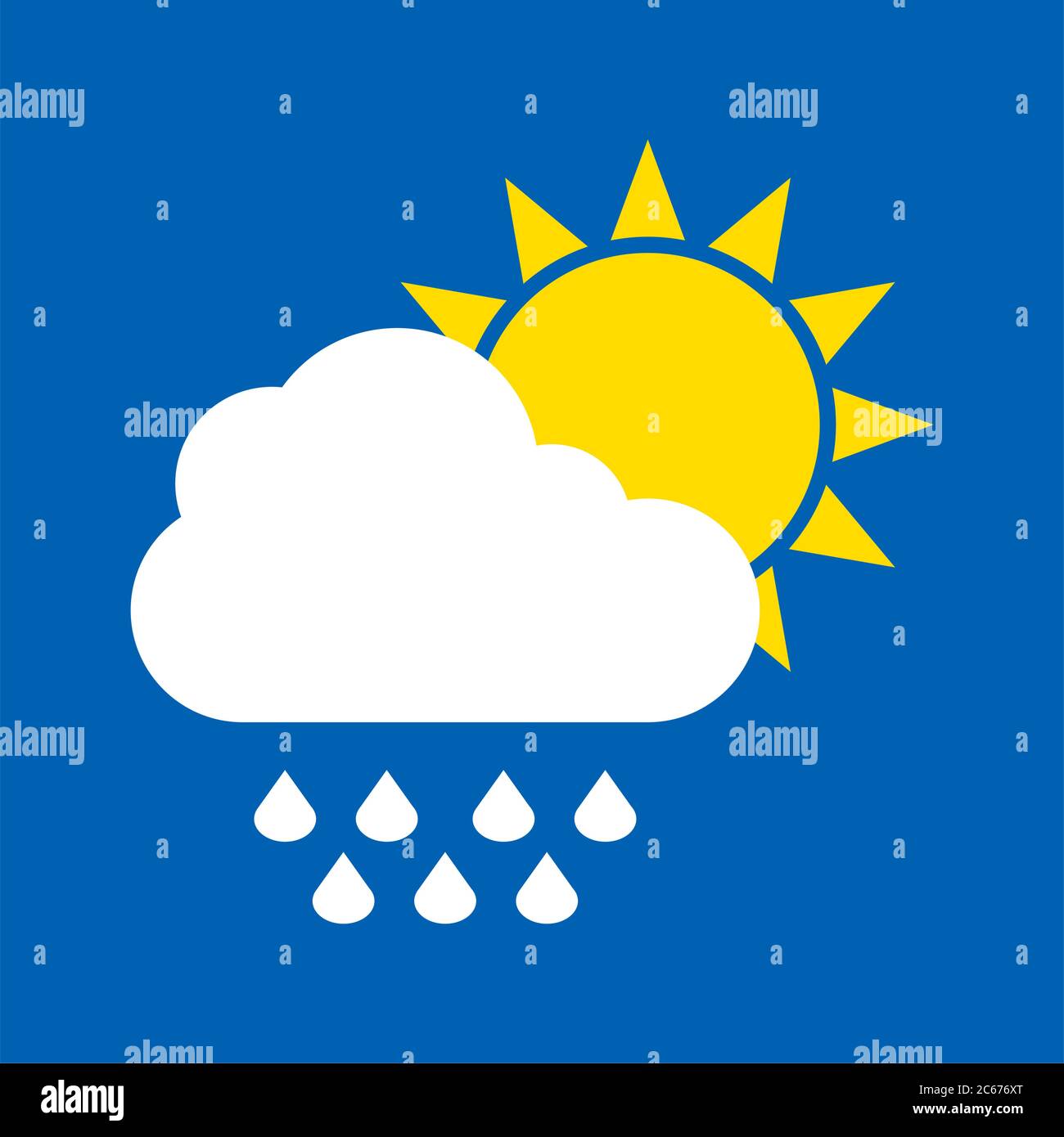 Weather icon symbol, modern color graphic isolated on blue background ...