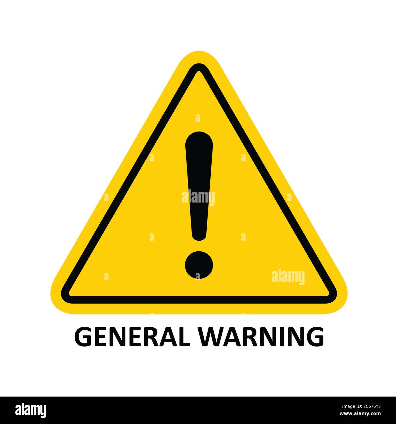 Hazard warning symbol vector icon flat sign symbol with exclamation ...