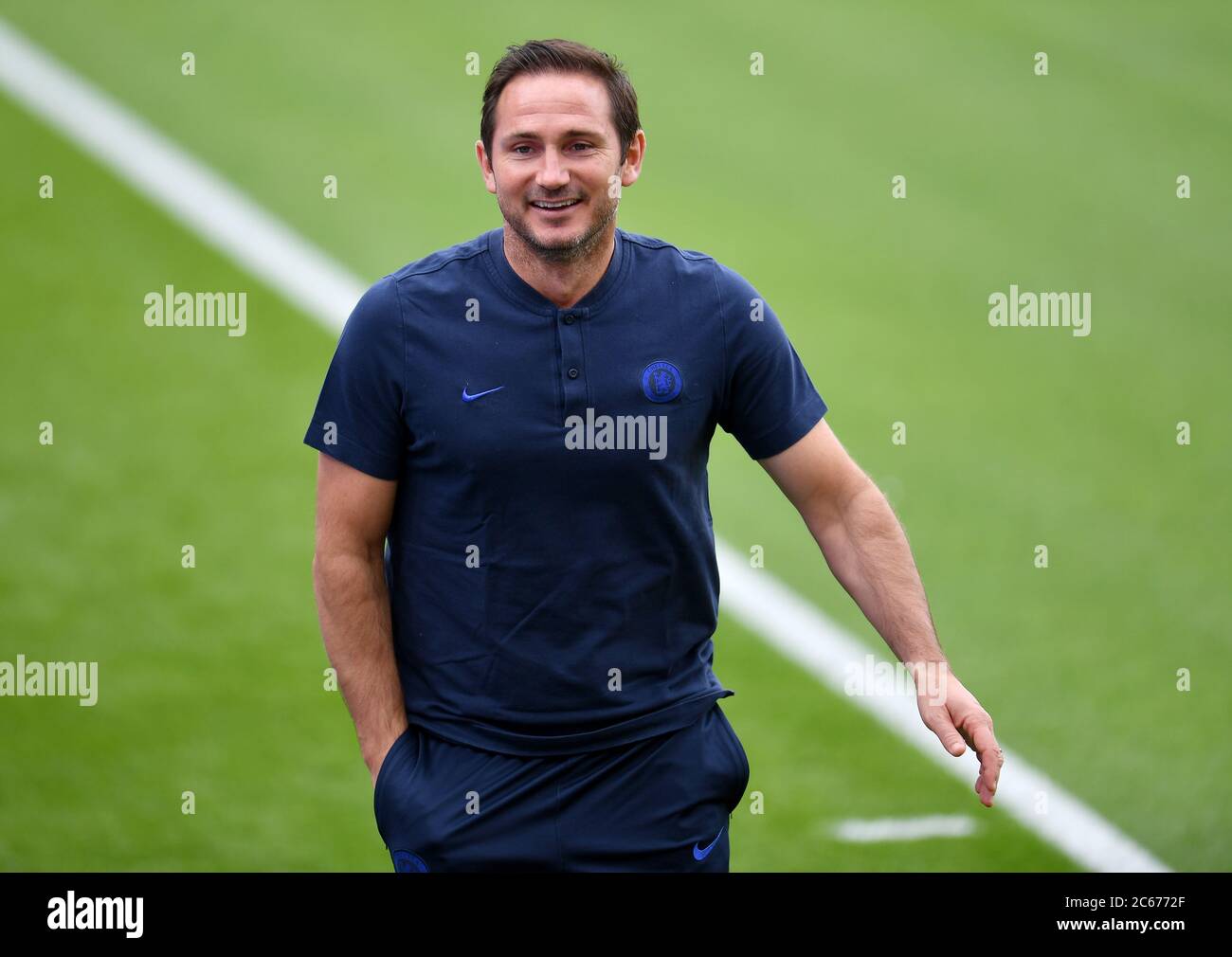 Chelsea manager Frank Lampard on the pitch before the Premier League ...