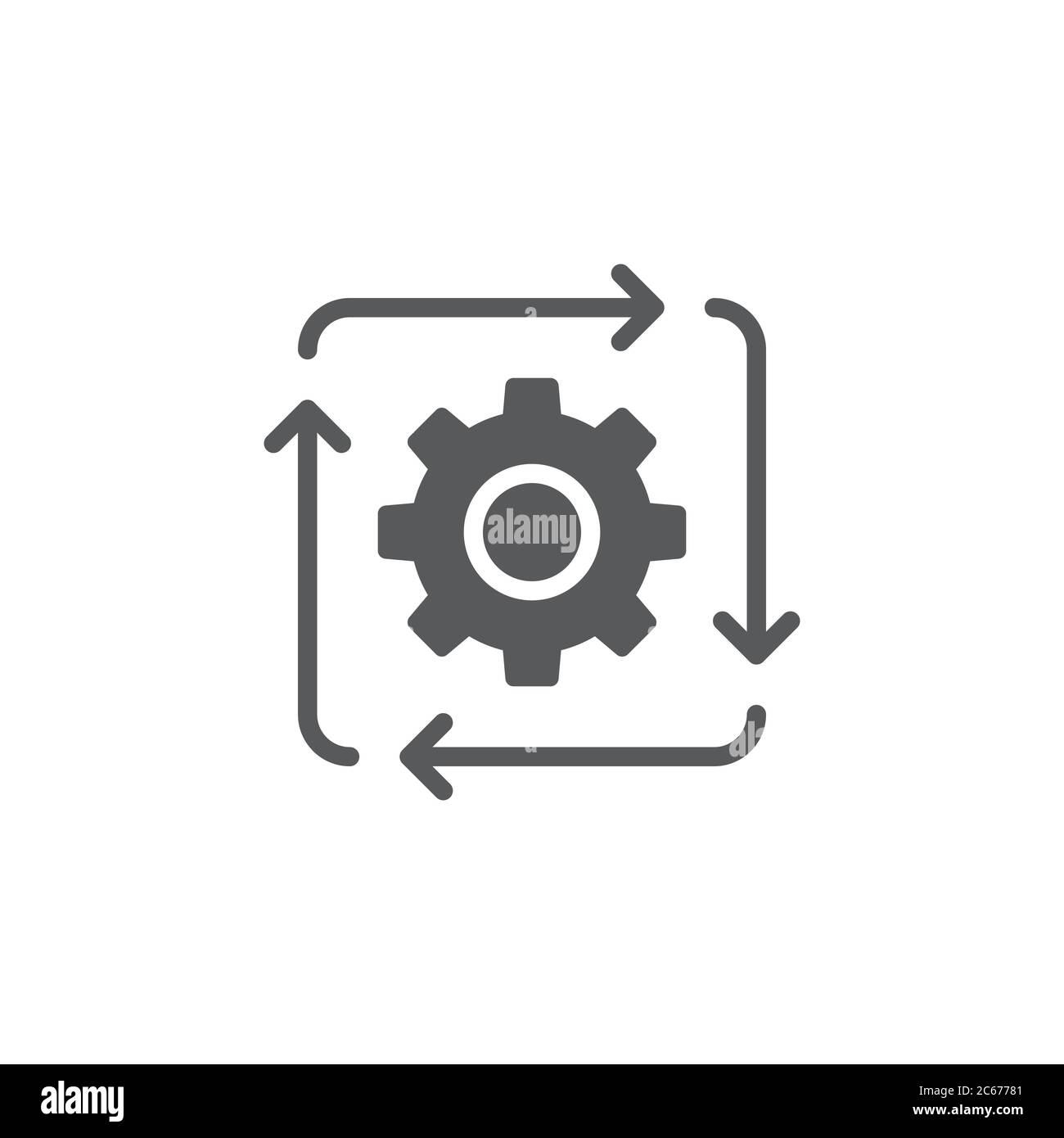 Work flow vector icon symbol isolated on white background Stock Vector ...