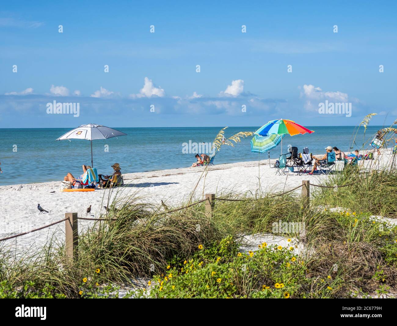 Beach in Lighthouse Beach Park on the eastern tip of Sanibel Island on ...