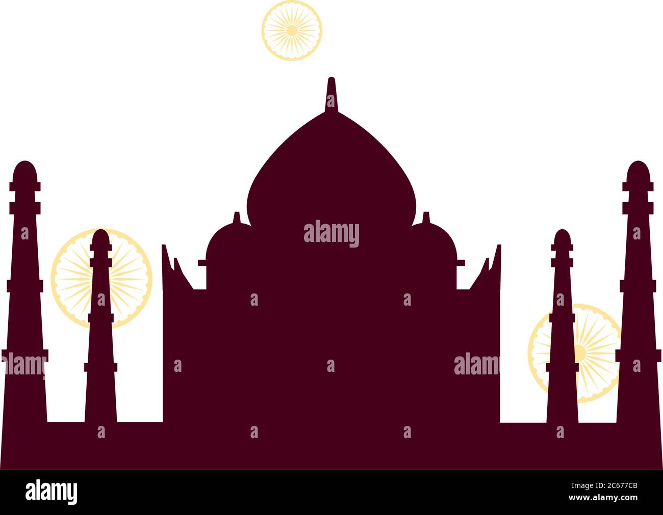 silhouettes famous monuments of india vector illustration design Stock ...