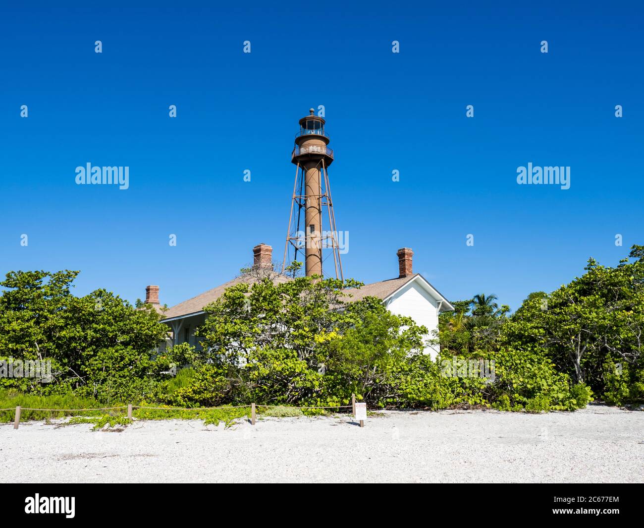 The Sanibel Island Light or Point Ybel Light in Lighthouse Beach Park ...