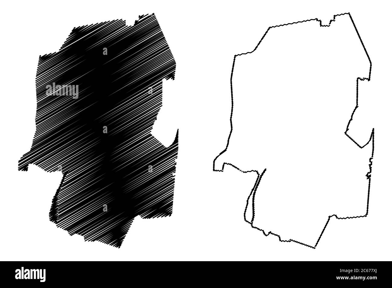 Ipoh City (Malaysia, Perak State) map vector illustration, scribble ...