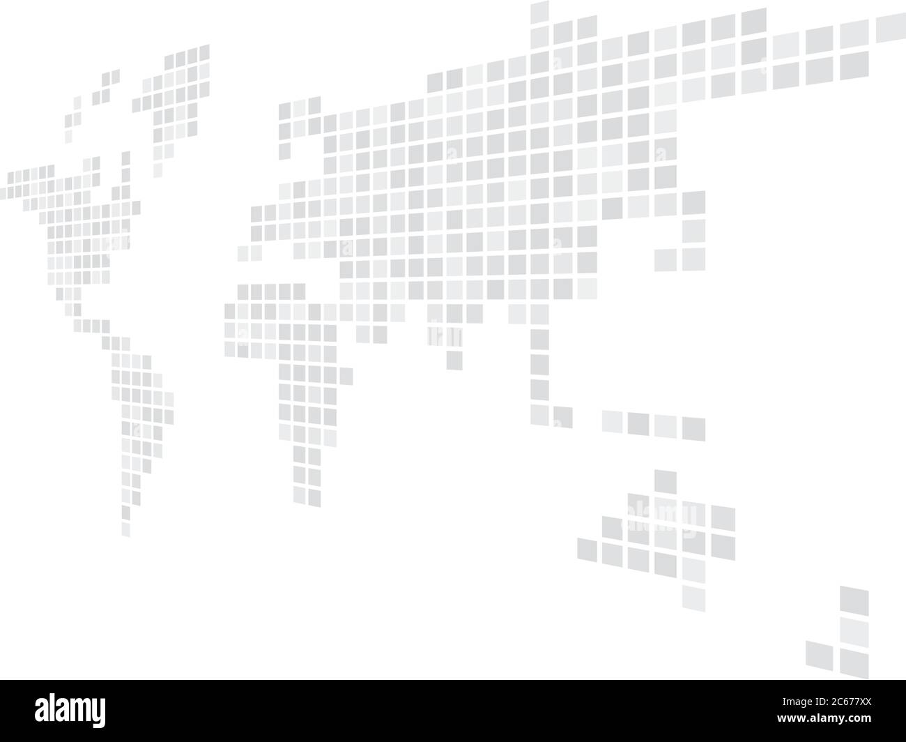 Pixelized map of World. Side perspective. Black vector map Stock Vector ...