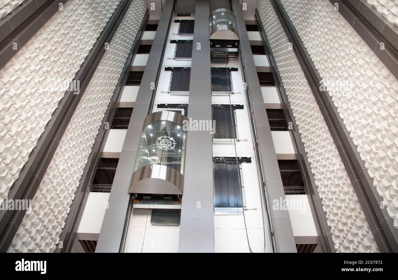 Inside a modern elevator shaft Stock Photo - Alamy