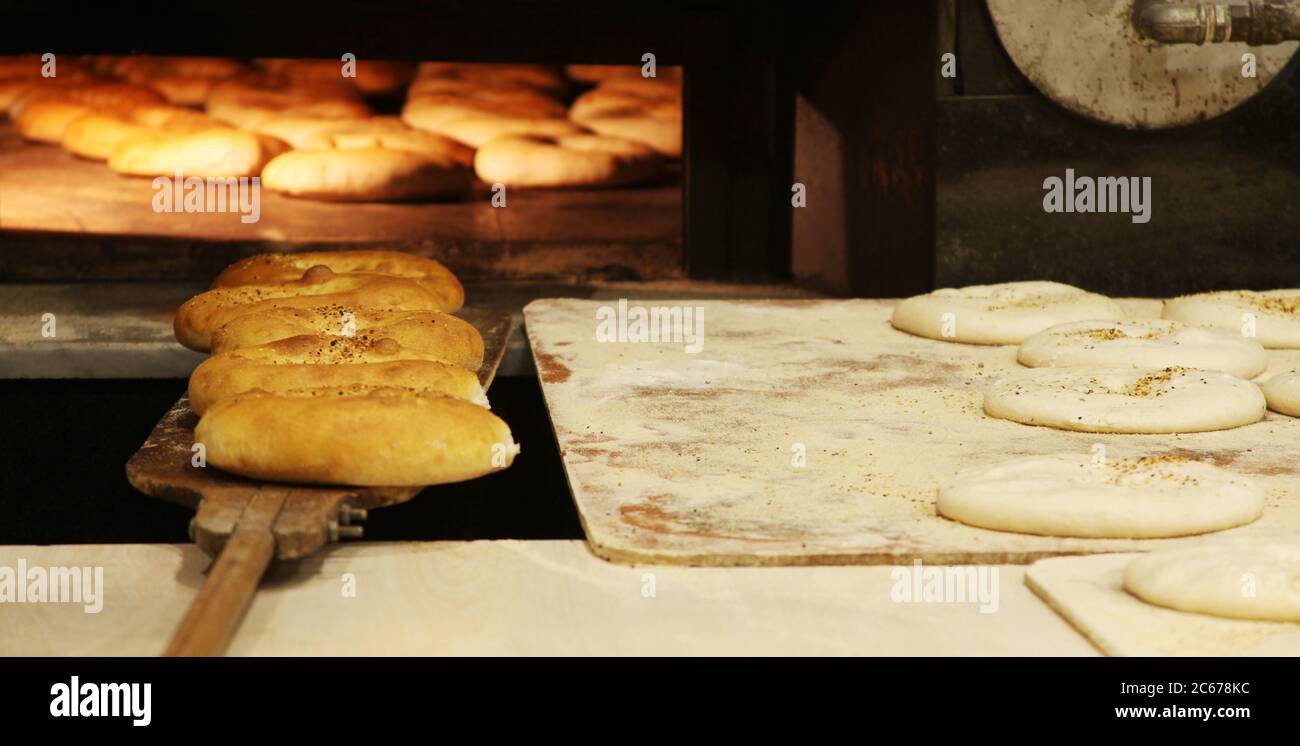 breads baked in wood fire Stock Photo - Alamy