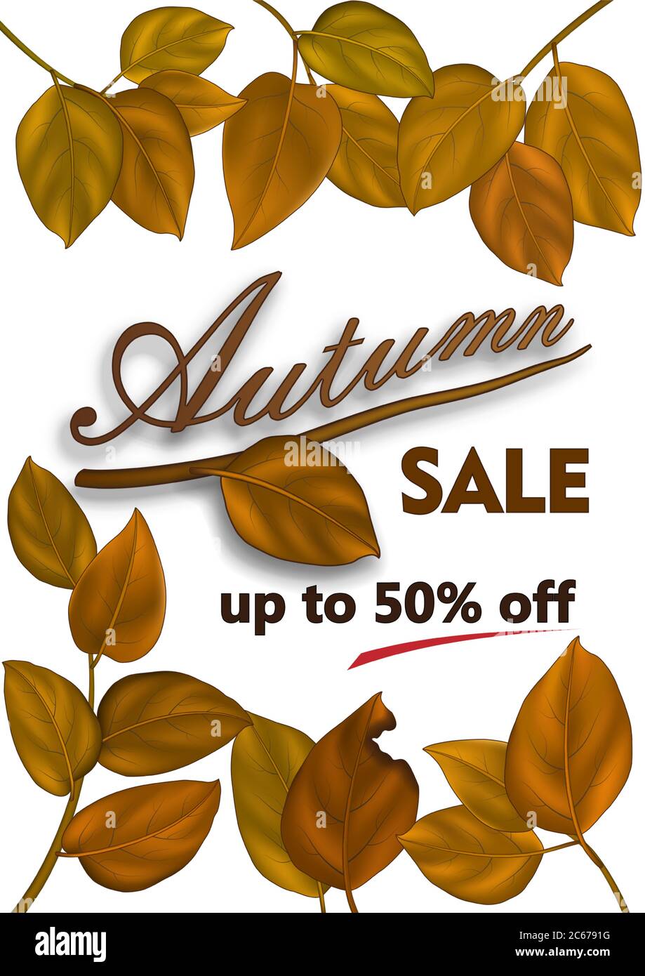Autumn special offer banner with semi realistic autumn leaves in fall ...