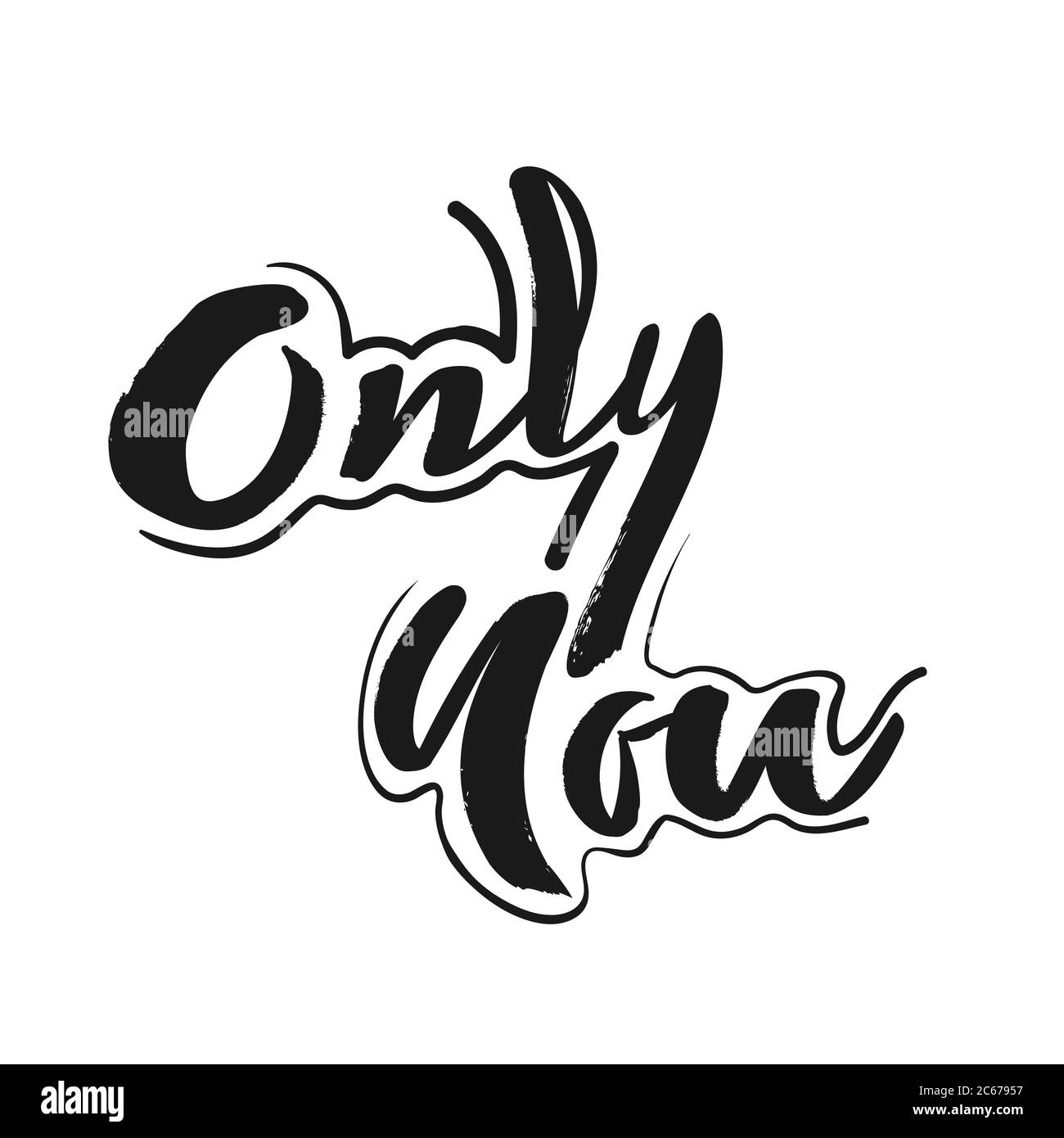 Stylized lettering ONLY YOU, isolated on a white background for banners ...