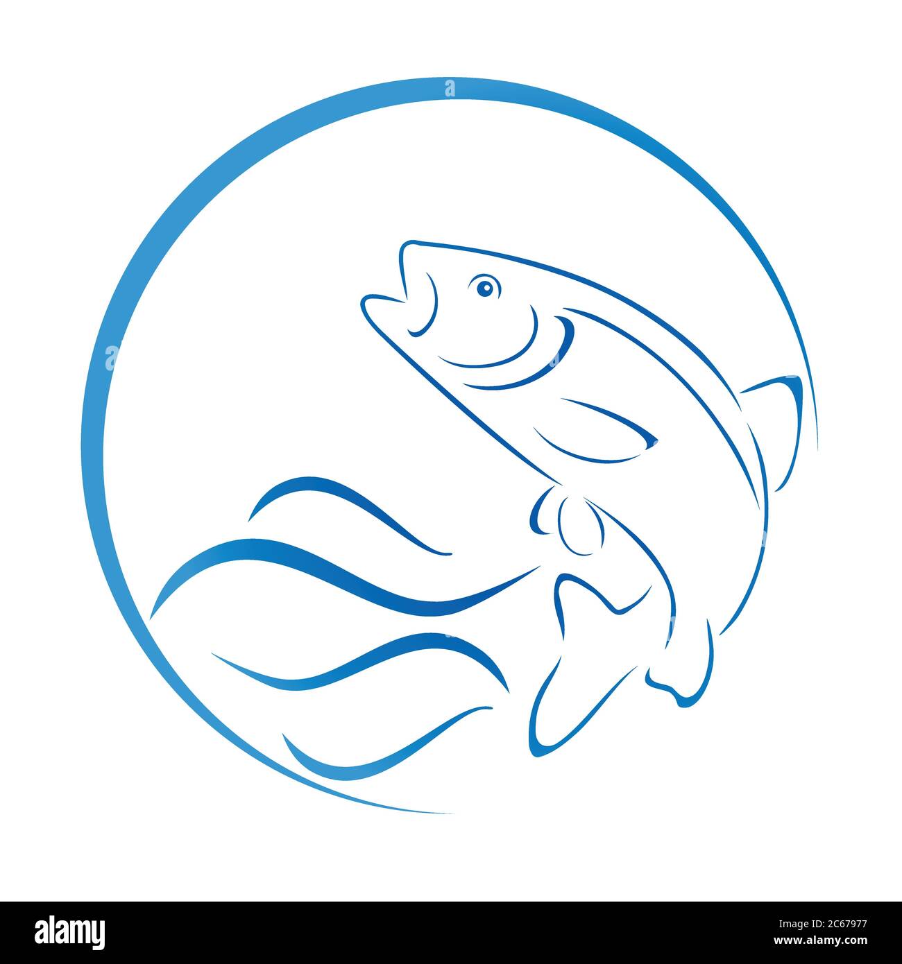 Fish, waves, fishing, logo, icon Stock Vector Image & Art - Alamy