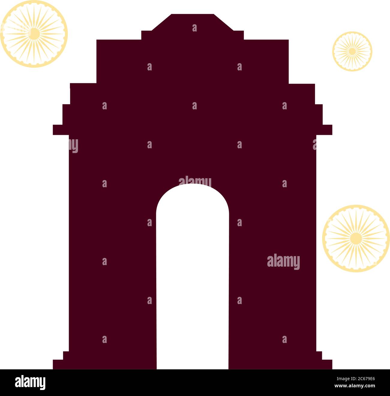 silhouettes famous monuments of india vector illustration design Stock ...
