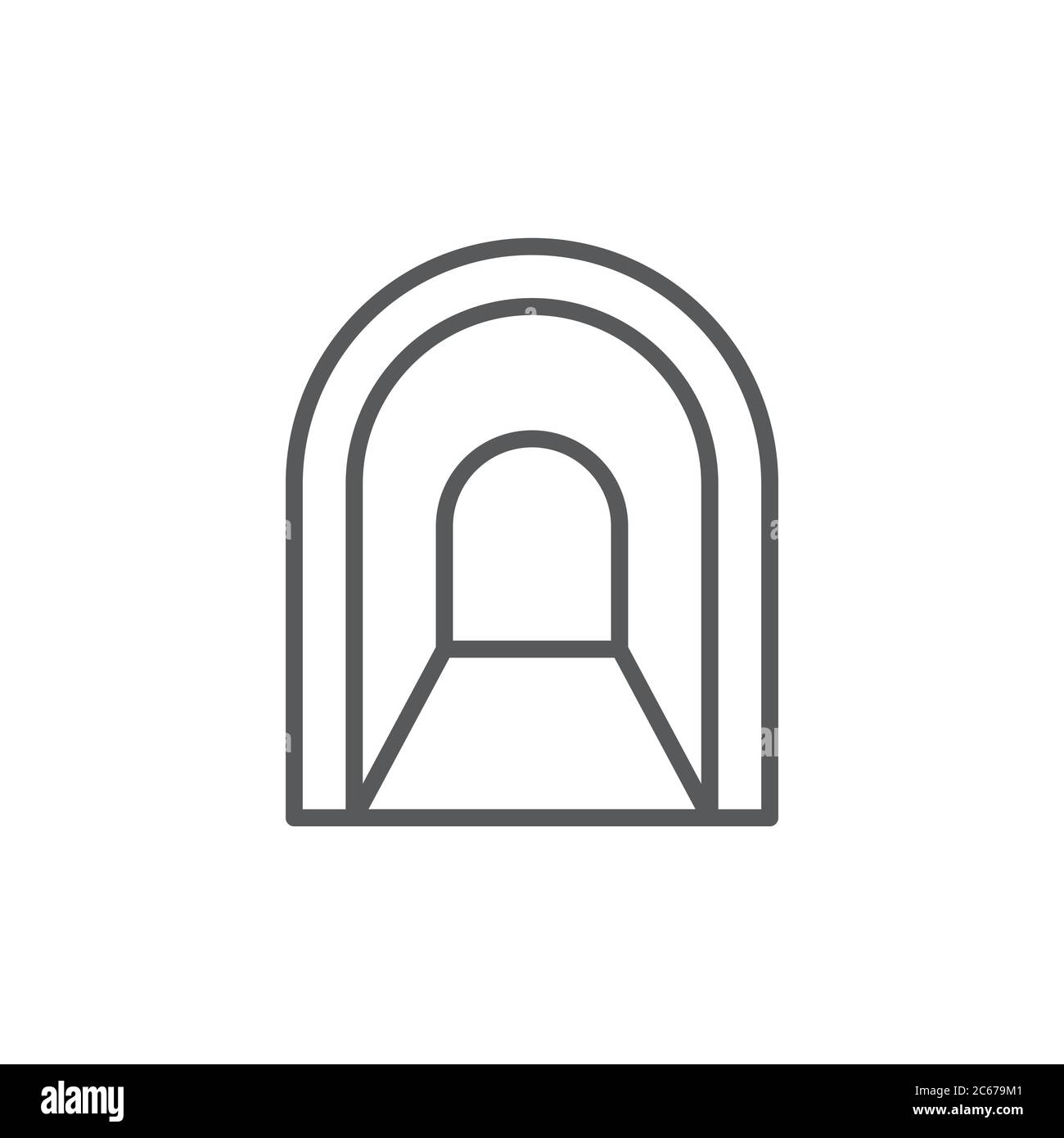 Tunnel vector icon symbol isolated on white background Stock Vector ...
