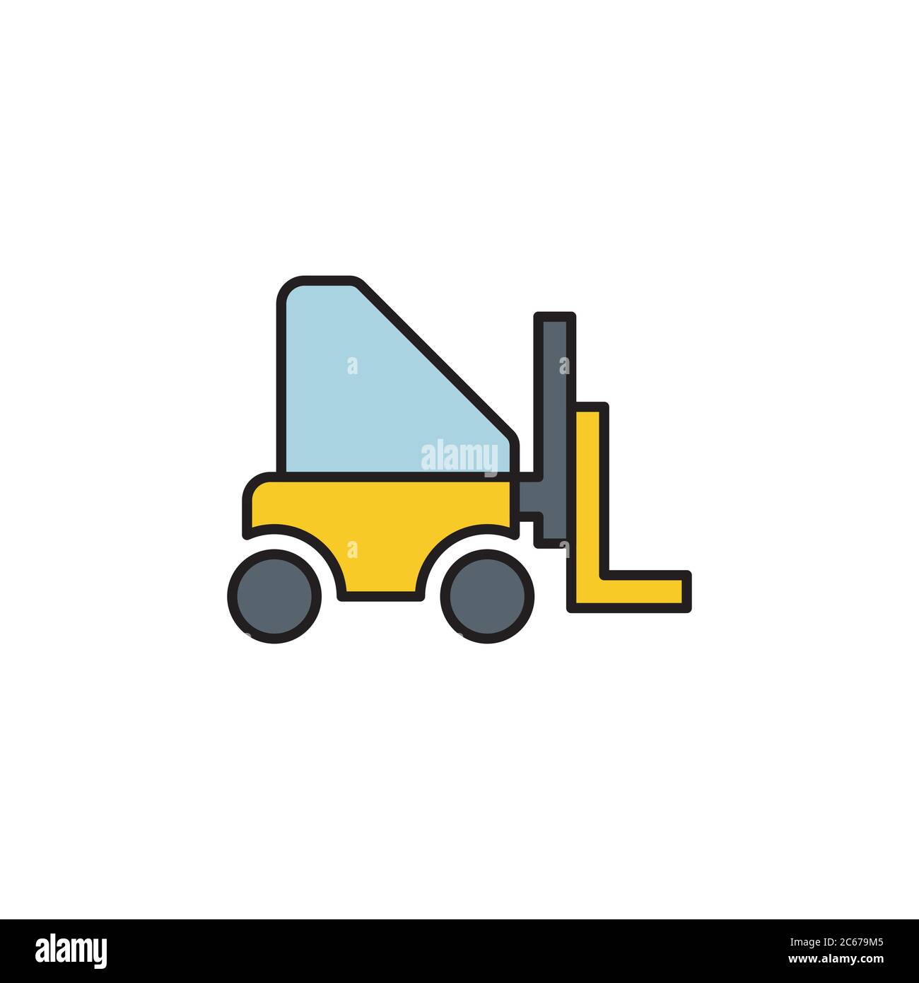 Use forklift loader vector icon symbol tools isolated on white ...