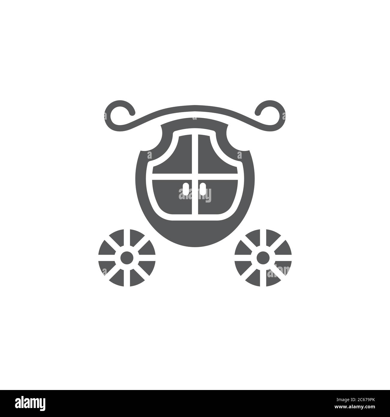 Wedding carriage vector icon symbol isolated on white background Stock ...