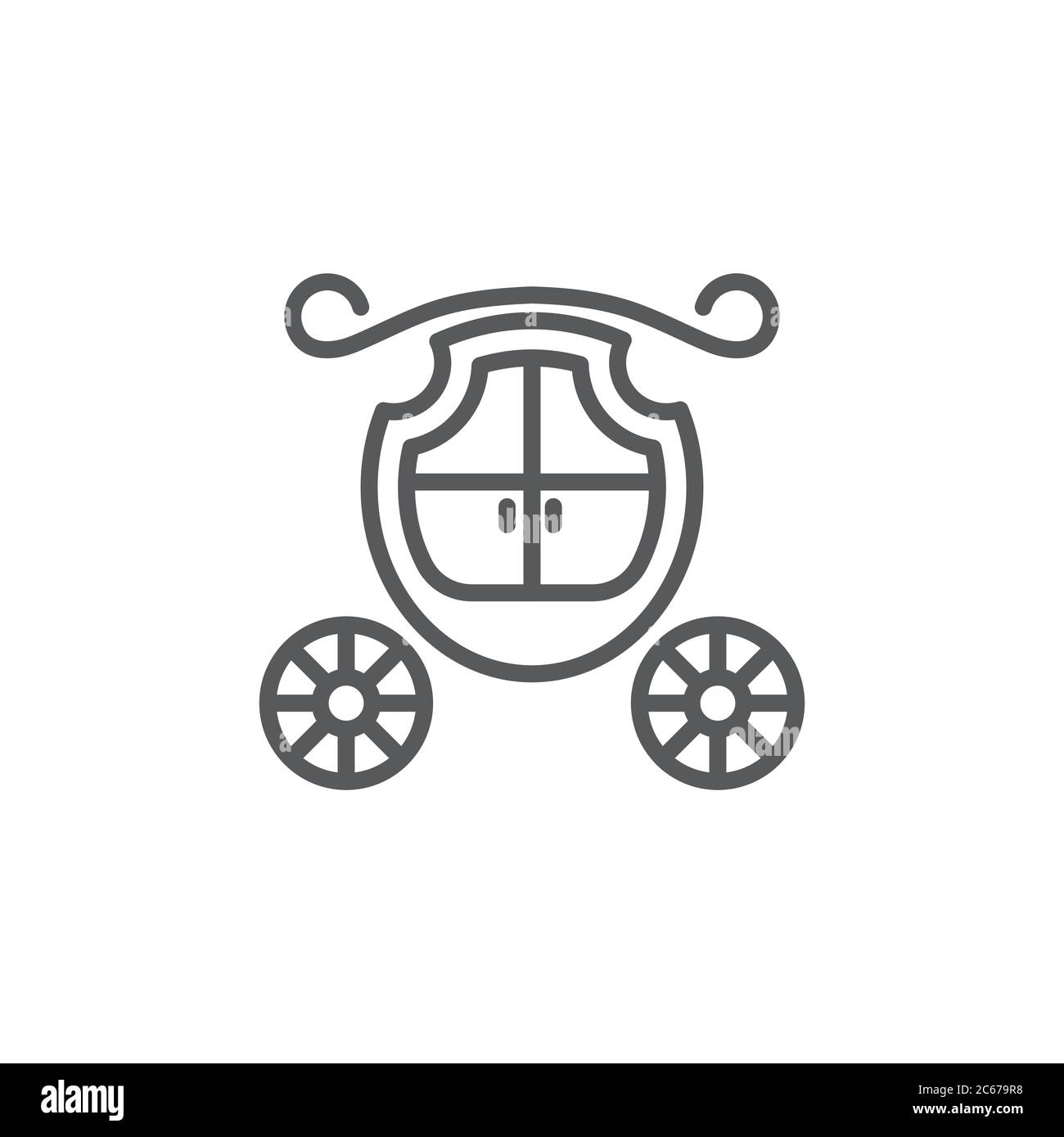Wedding carriage vector icon symbol isolated on white background Stock ...