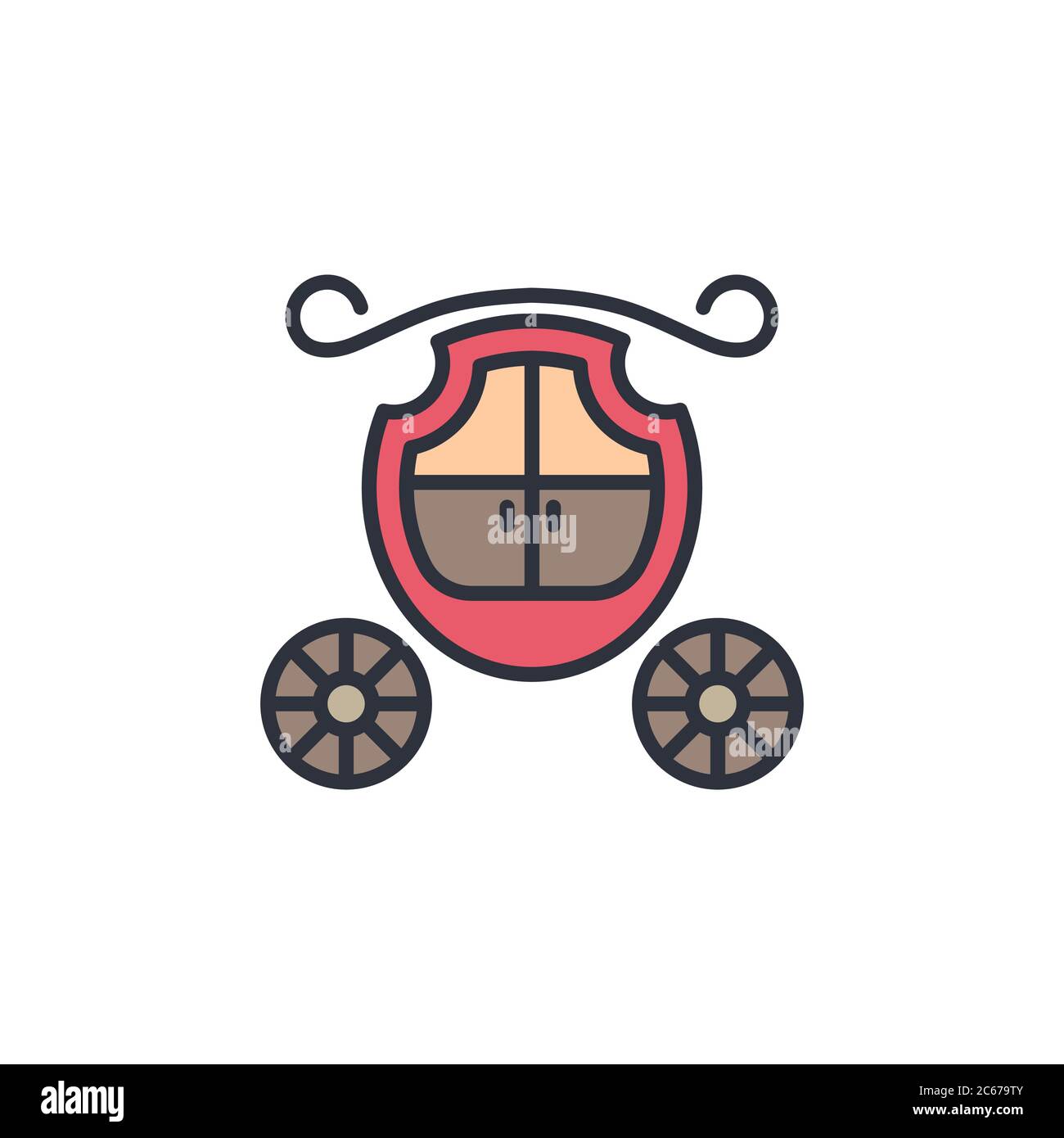 Wedding carriage vector icon symbol isolated on white background Stock ...