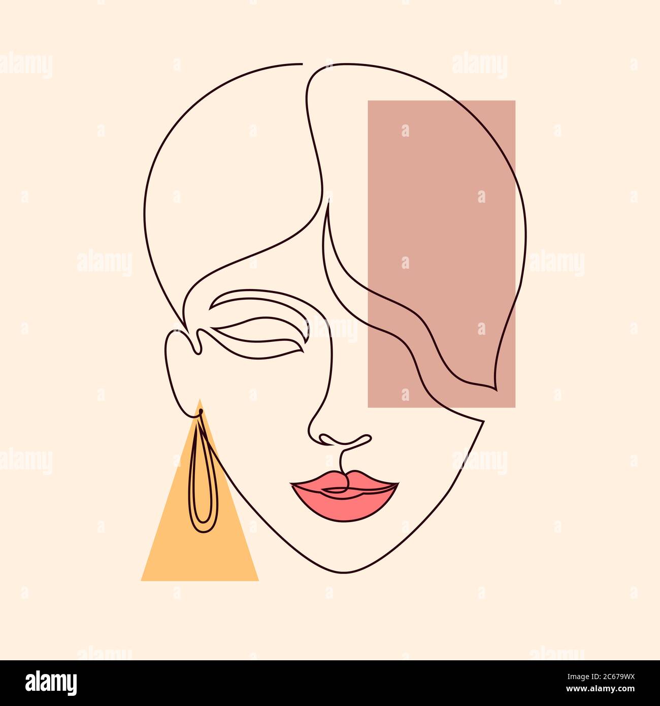 minimal woman face Stock Vector Image & Art - Alamy
