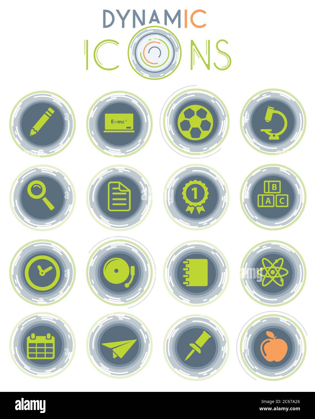 School dynamic icons Stock Vector Image & Art - Alamy