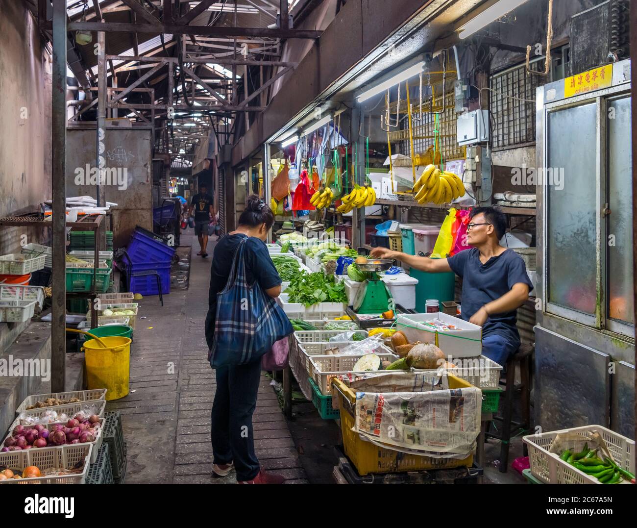 Market stall on Madras Lane in Chinatown, Kuala Lumpur, Malaysia Stock ...