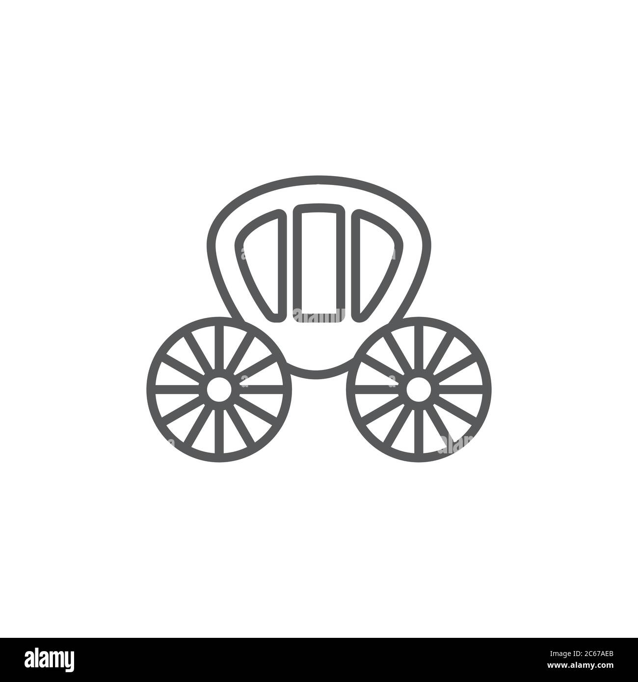 Wedding carriage vector icon symbol isolated on white background Stock ...