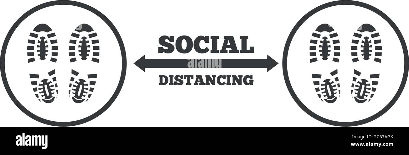 social distancing, please keep a safe distance, warning sign vector ...