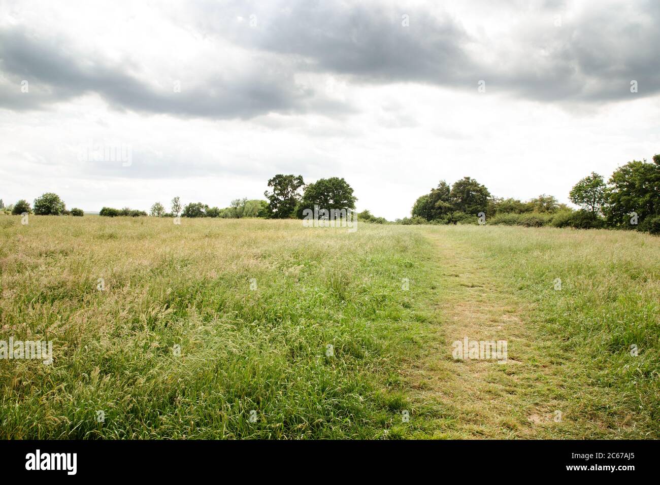 single track pathway along a farmland Stock Photo - Alamy