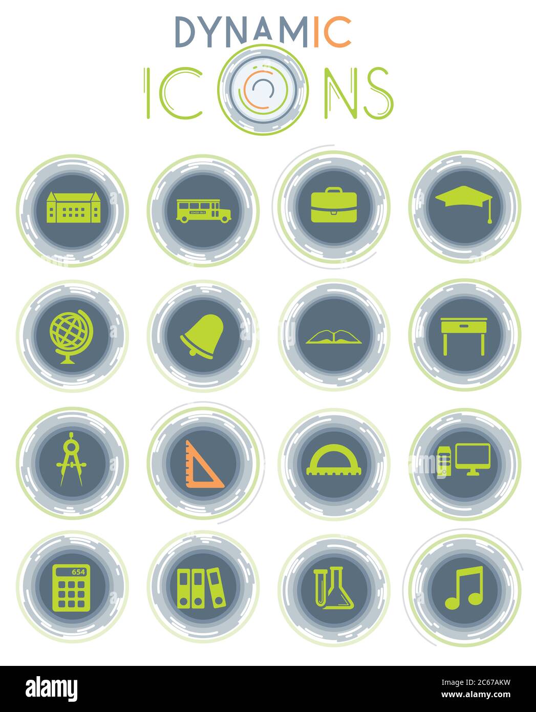 School dynamic icons Stock Vector Image & Art - Alamy