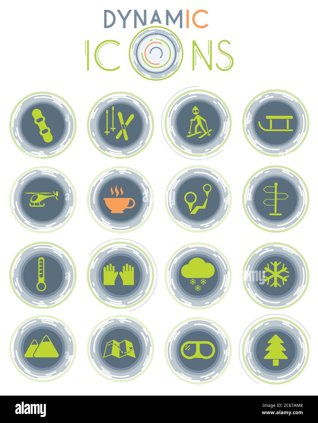 skiing dynamic icons Stock Vector Image & Art - Alamy