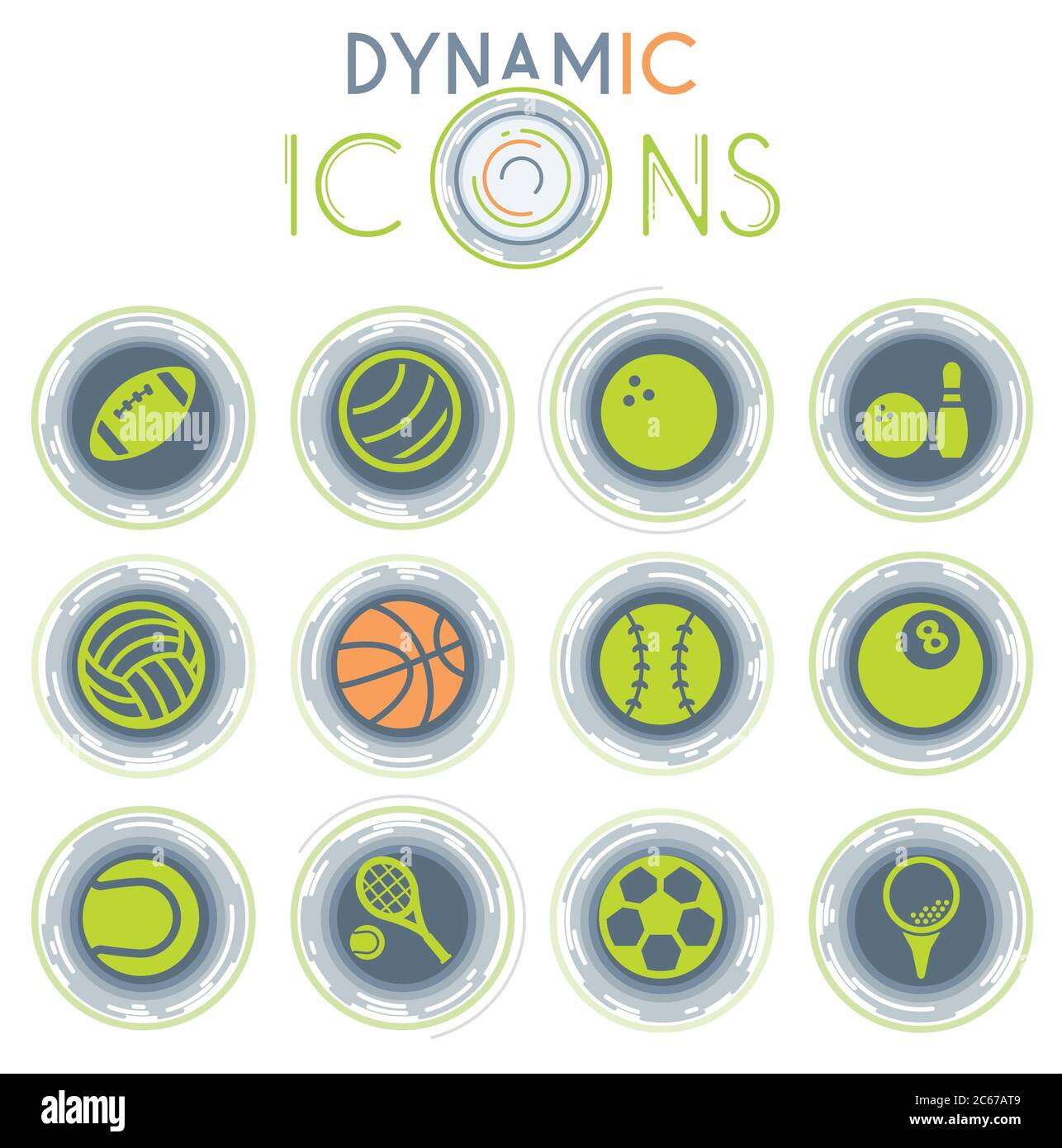 Sport balls dynamic icons Stock Vector Image & Art - Alamy