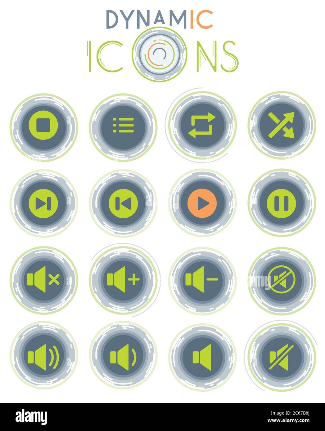 Recording studio icons circle hi-res stock photography and images - Alamy
