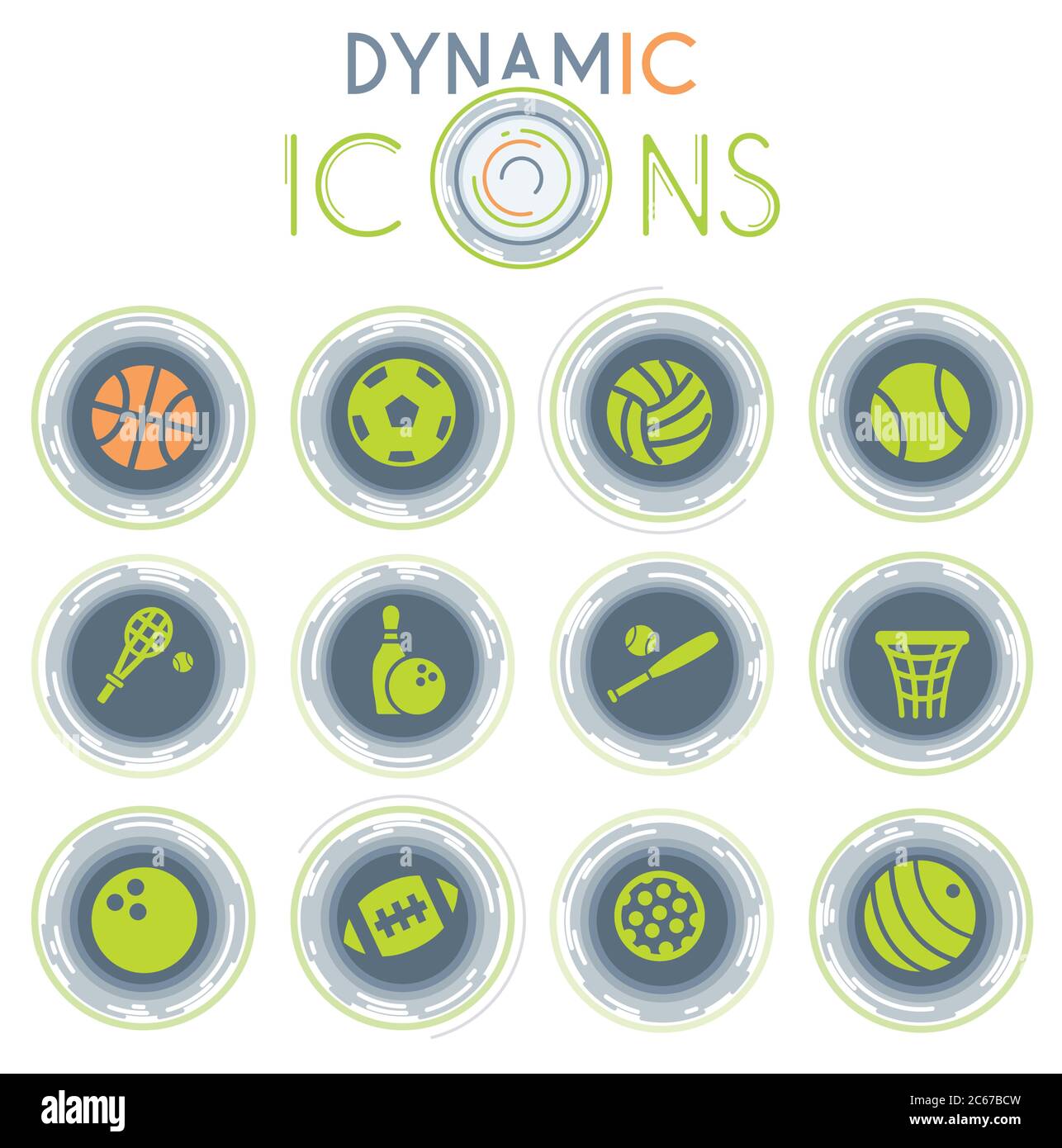 sport balls dynamic icons Stock Vector Image & Art - Alamy