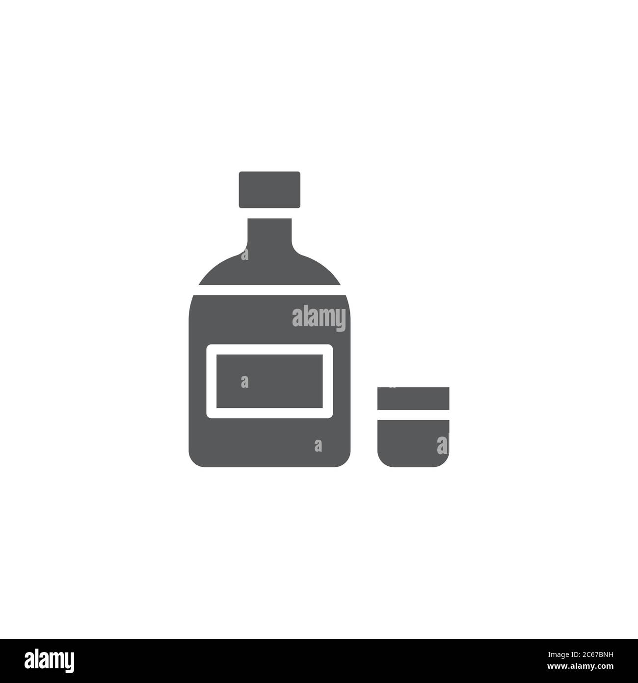 Whiskey bottle and glass vector icon symbol alcohol isolated on white ...