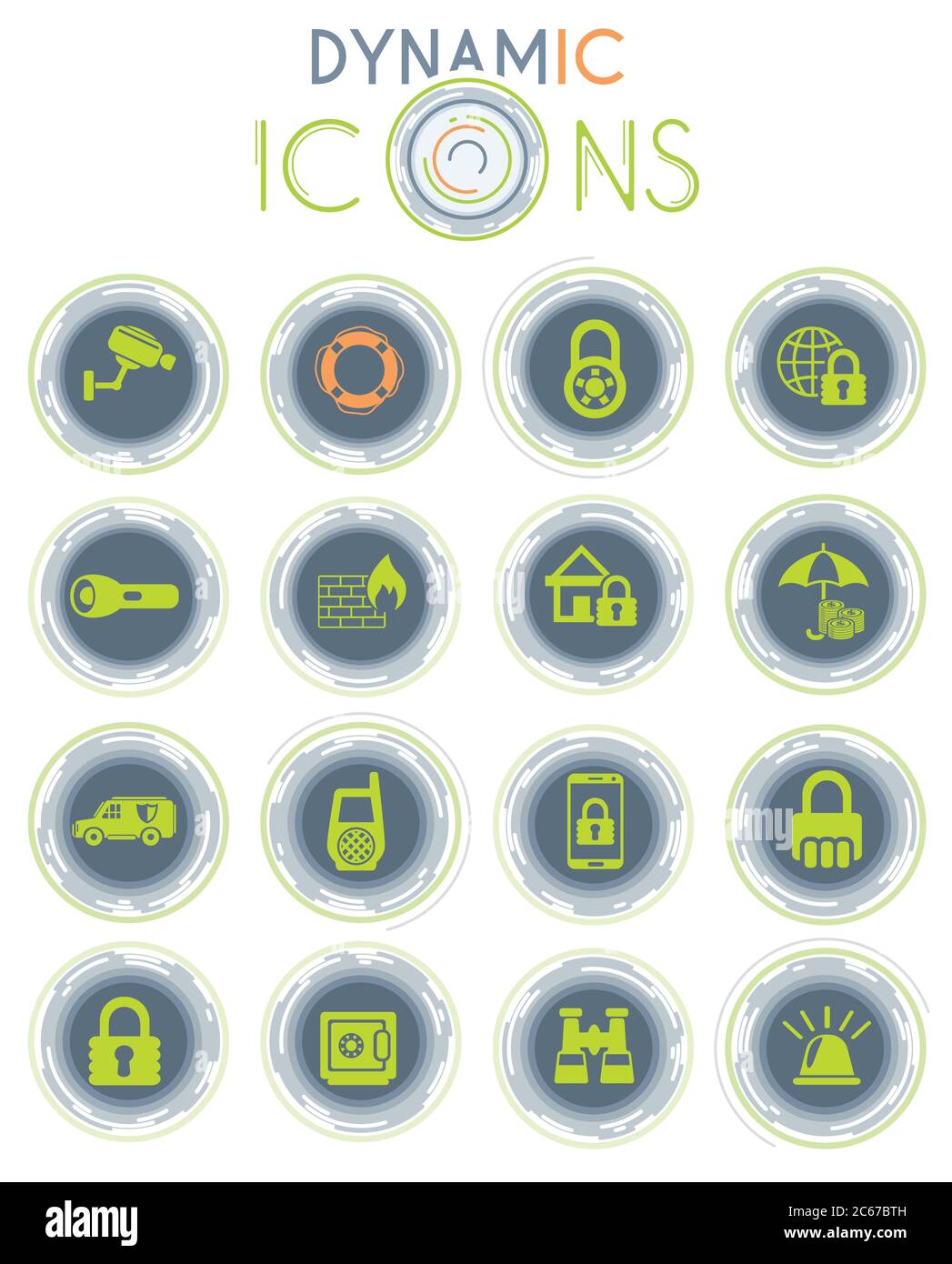 security dynamic icons Stock Vector Image & Art - Alamy