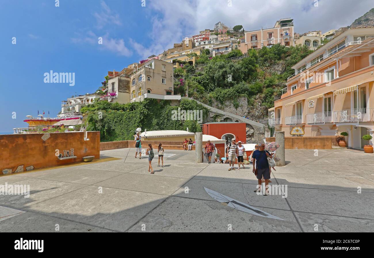 Positano, Italy - June 28, 2014: Big Square in Front of Church Santa ...
