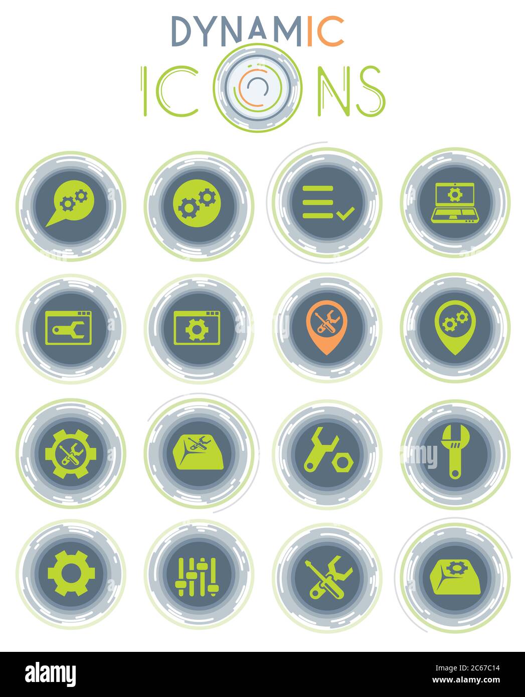 settings dynamic icons Stock Vector Image & Art - Alamy