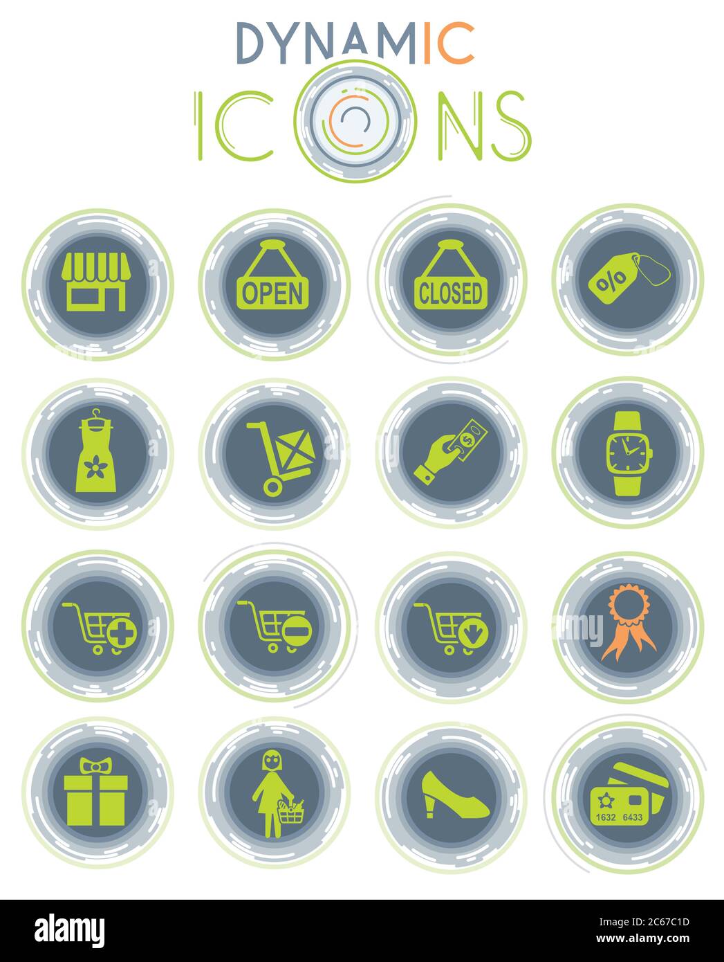 shopping and e-commerce dynamic icons Stock Vector Image & Art - Alamy