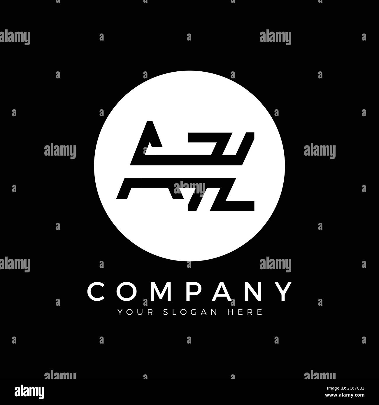 AZ Logo Design Business Typography Vector Template. Creative Linked ...