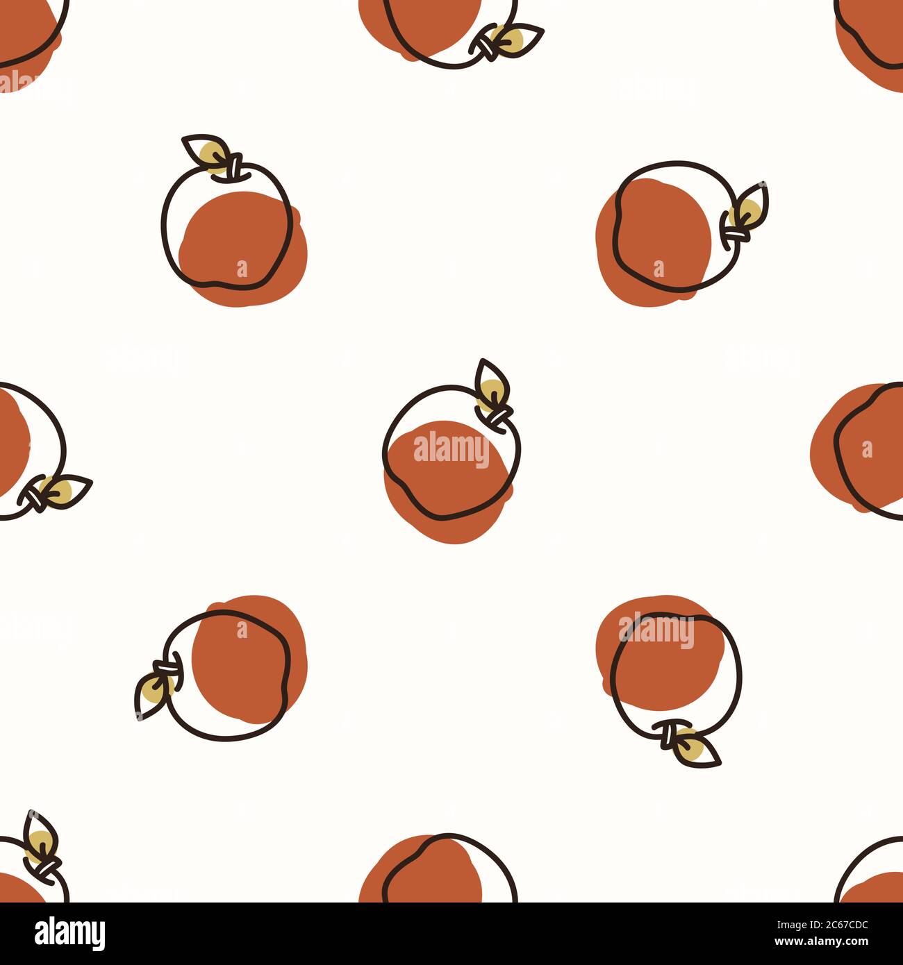 Seamless background sweet apple fruit. Gender neutral kid food pattern ...