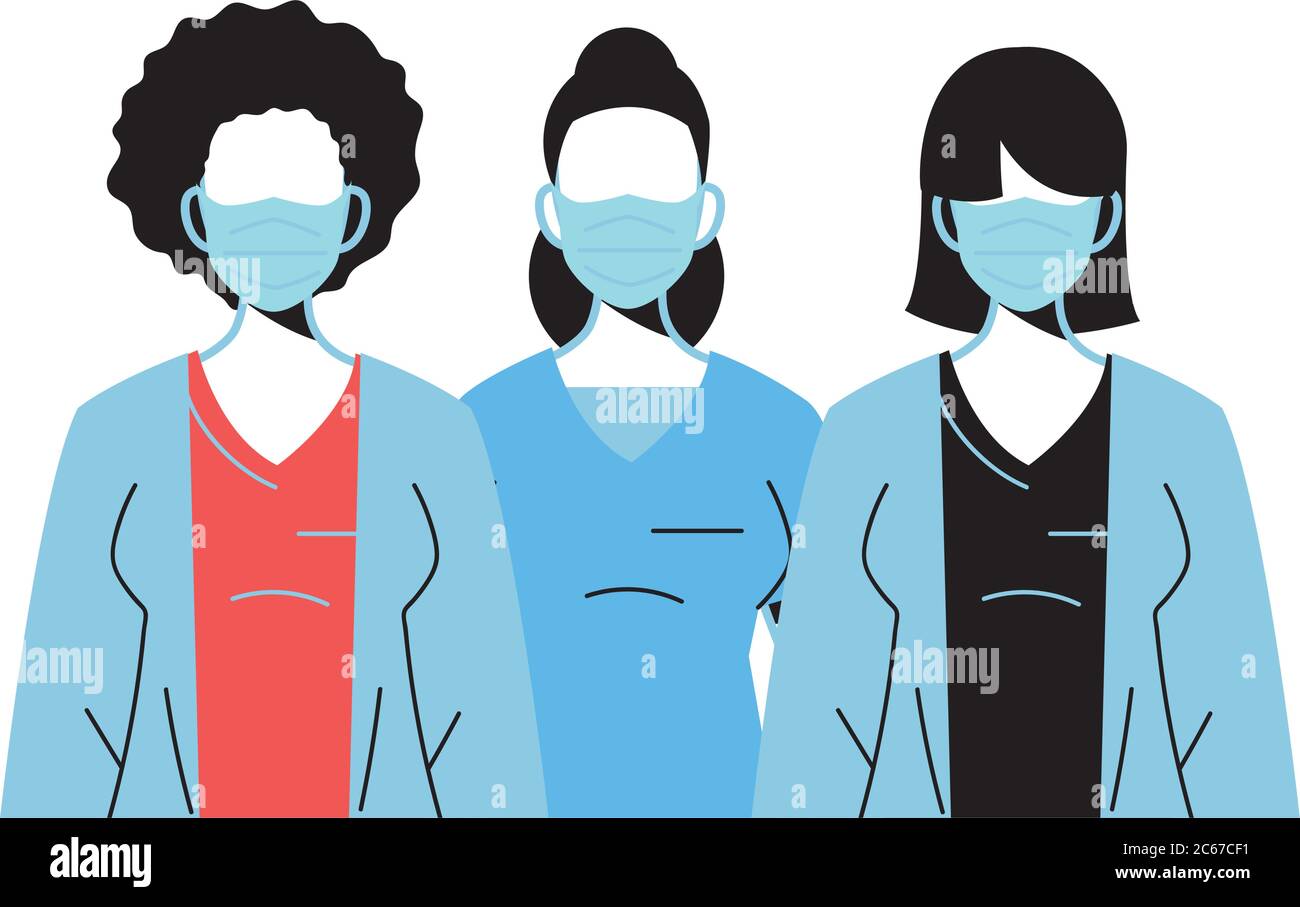 Women wearing surgical masks Stock Vector Images - Alamy