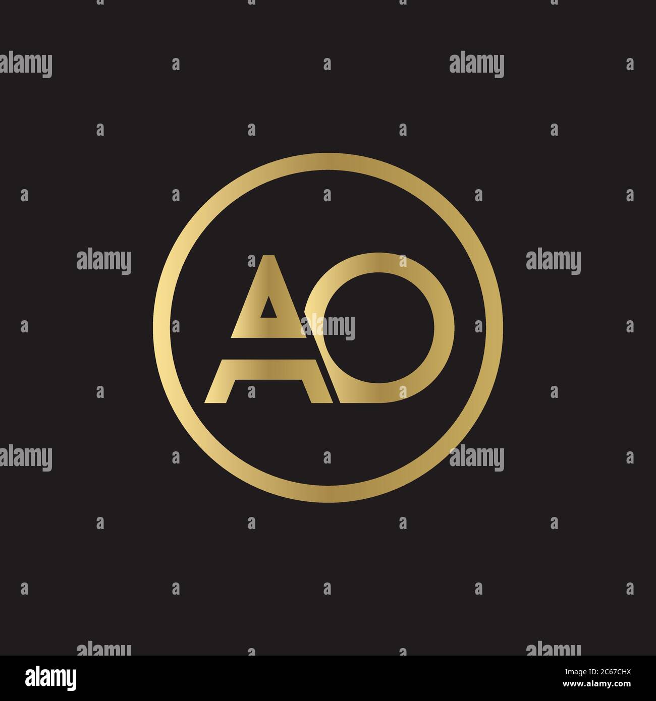AO Logo Design Business Typography Vector Template. Creative Linked ...