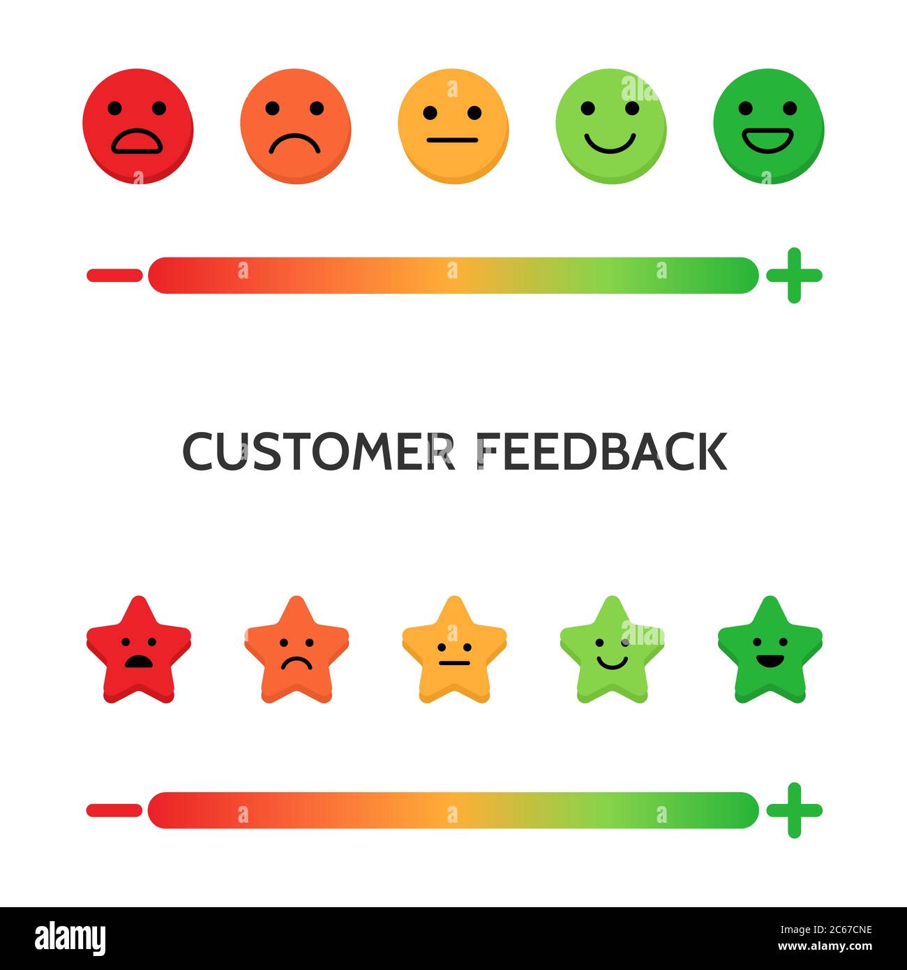 Feedback concept. Set of emoji scales for web and mobile app. Happy customer symbol. Feedback ...