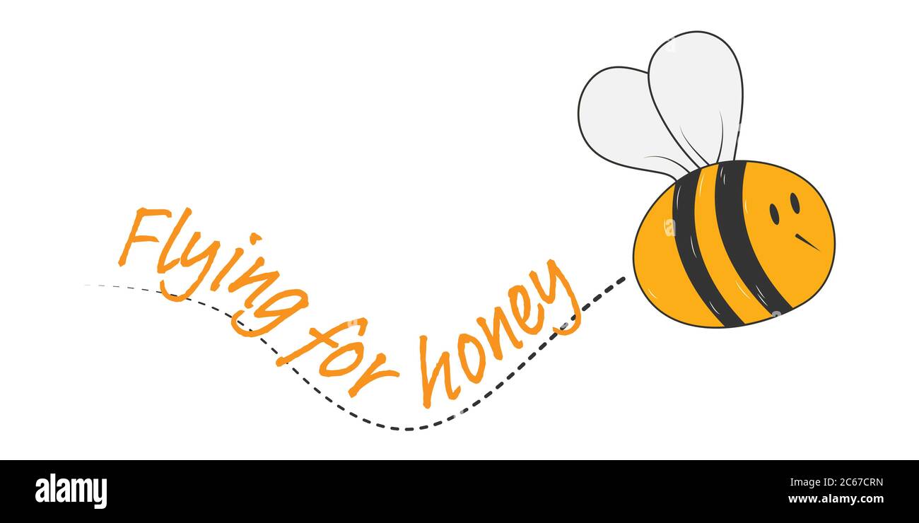 bee in flight for honey. Simple illustration for a theme design ...