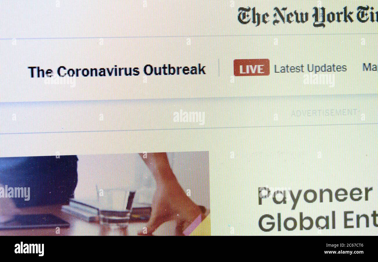 Latest update page of a popular news channel showing Coronavirus ...