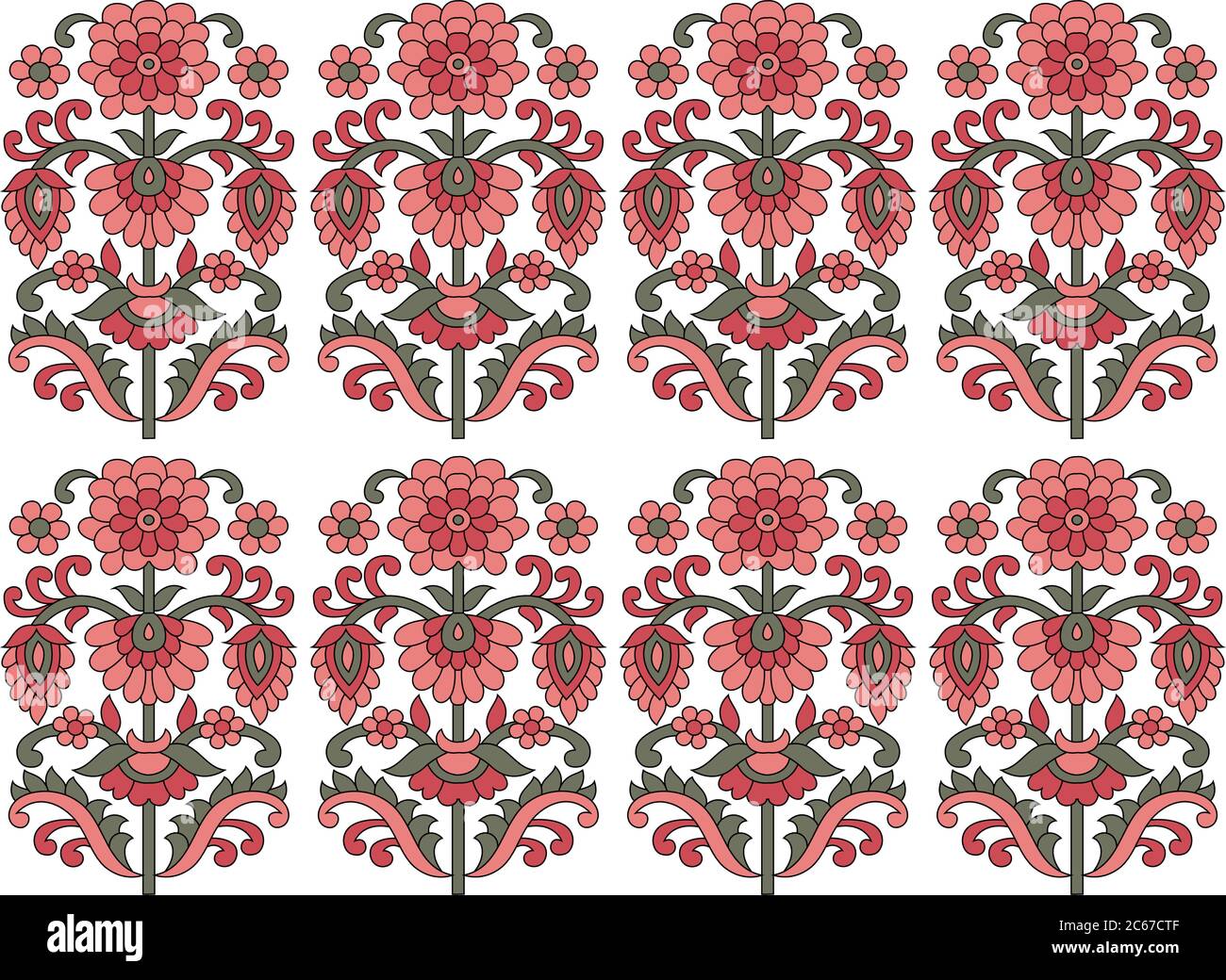 Geometric flower Design pattern on white background Stock Vector Image ...