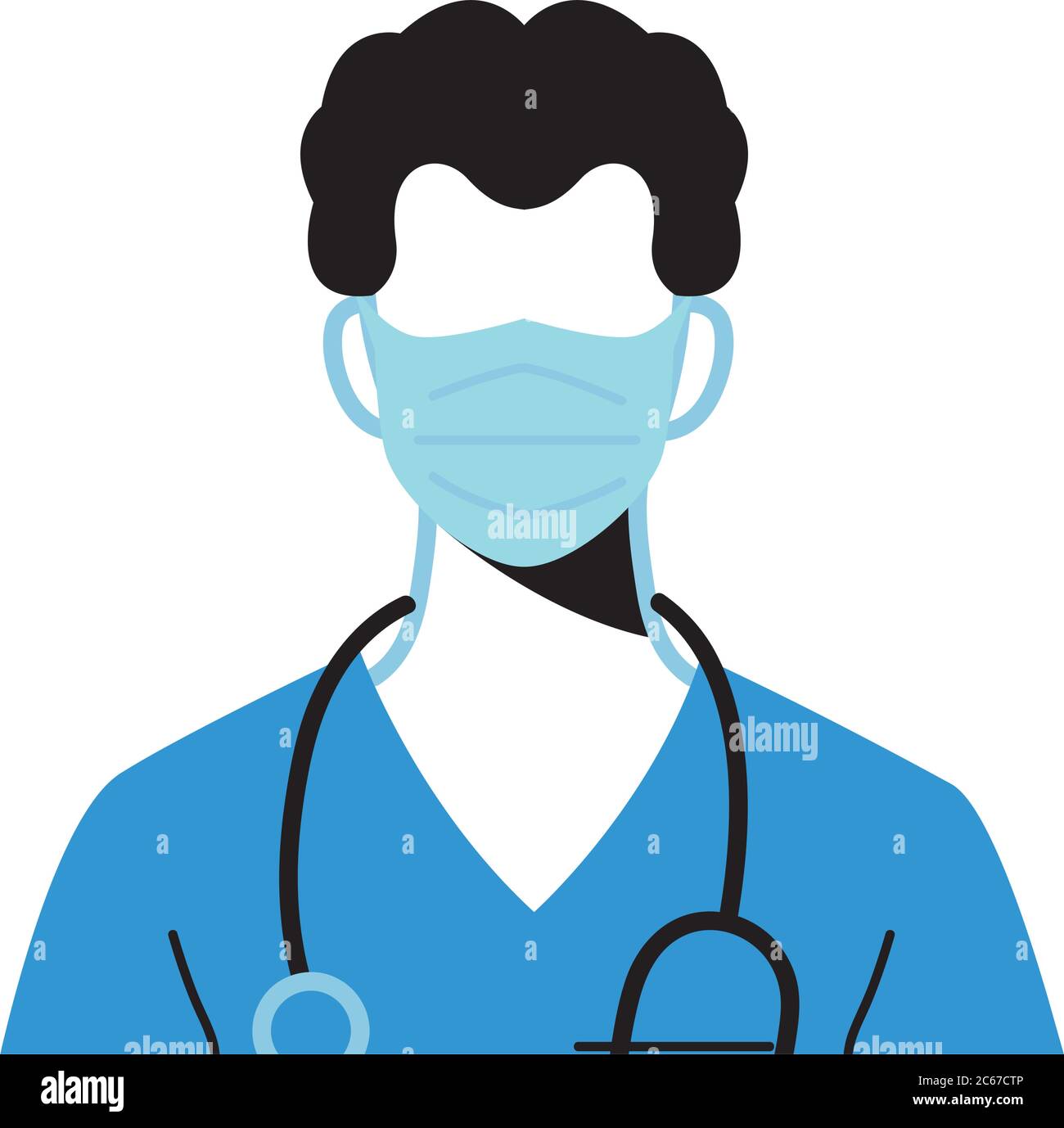male doctor wearing surgical mask vector illustration design Stock ...